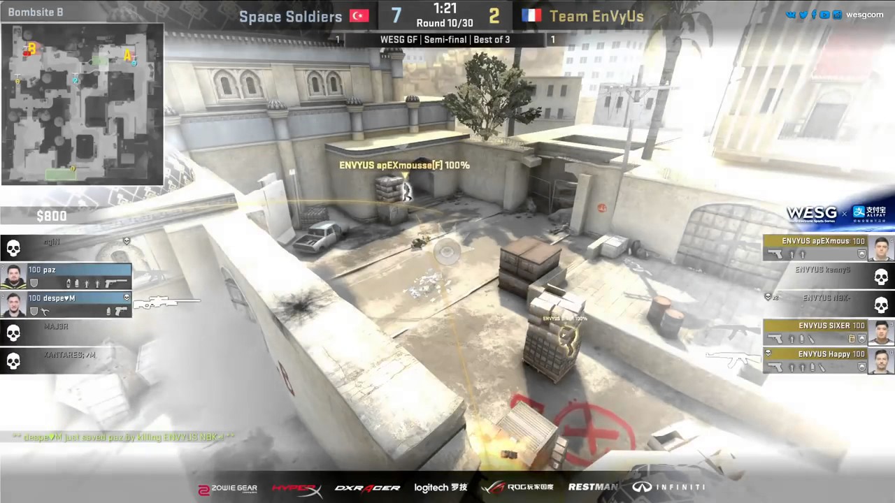 [EN] EnVyUs vs Space Soldiers, map 3 dust2, WESG CS:GO Grand Final presented by Alipay - YouTube