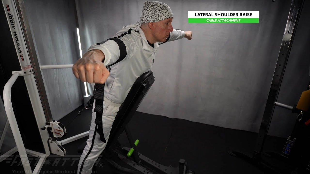 Cable Lateral Shoulder Raise 60* Bench: Fast-Attach All In 1 Fitness ...