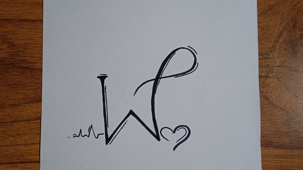How to draw letter W || letter W drawing | alphabet drawing - YouTube