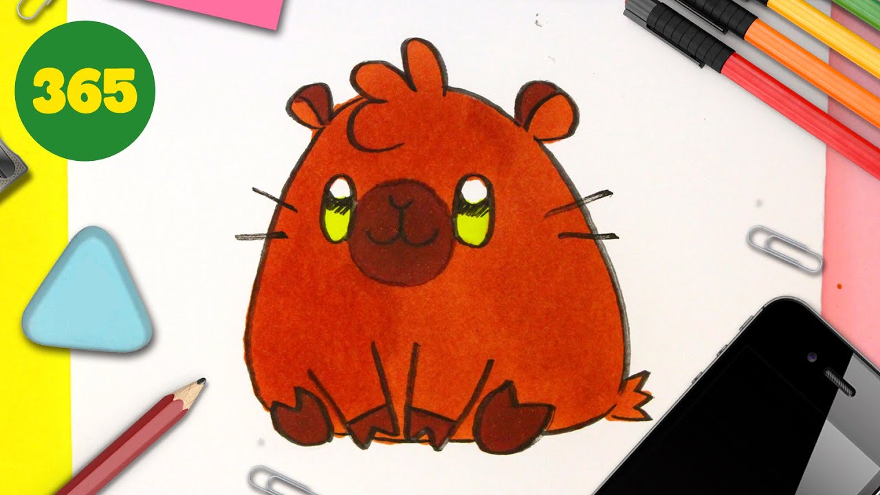 Come disegnare un capibara kawaii e carino – Tutorial passo dopo passo ...