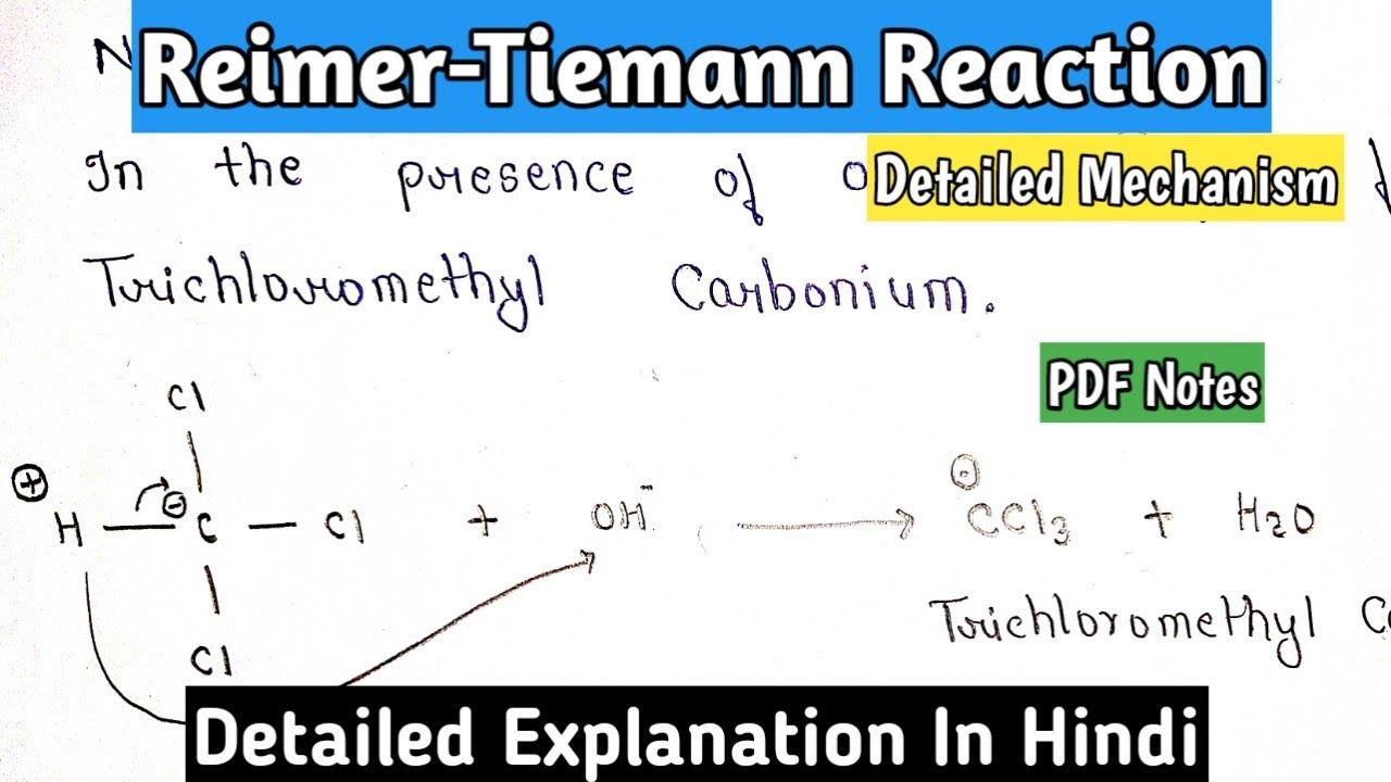 Reimer Tiemann Reaction | Complete Handwritten Notes For BSc.2nd Year ...