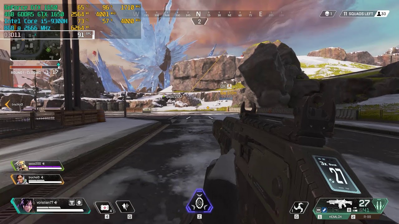 Laptop Gaming Lenovo Legion Y7000 GTX 1650 - Apex Legends Gameplay ...