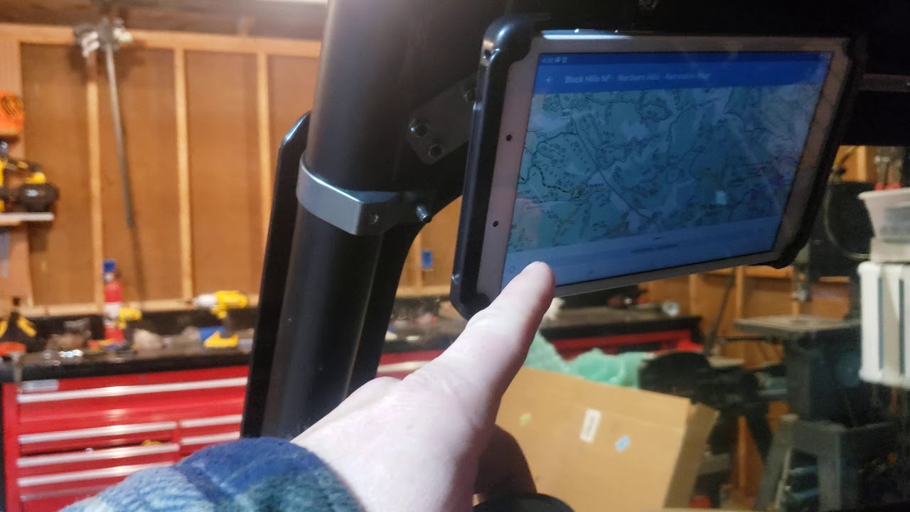 tablet mounted gps maps in utv rzr - YouTube