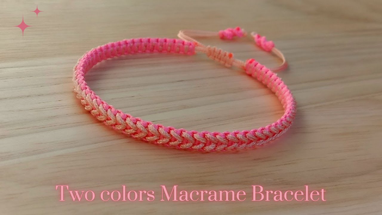 Easy Two Colors Macrame Bracelet Idea / Macrame Bracelet Tutorial - YouTube