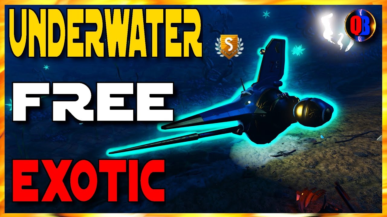 No Man's Sky - Royal Blue And Gold Exotic Crashed Ship Underwater ...