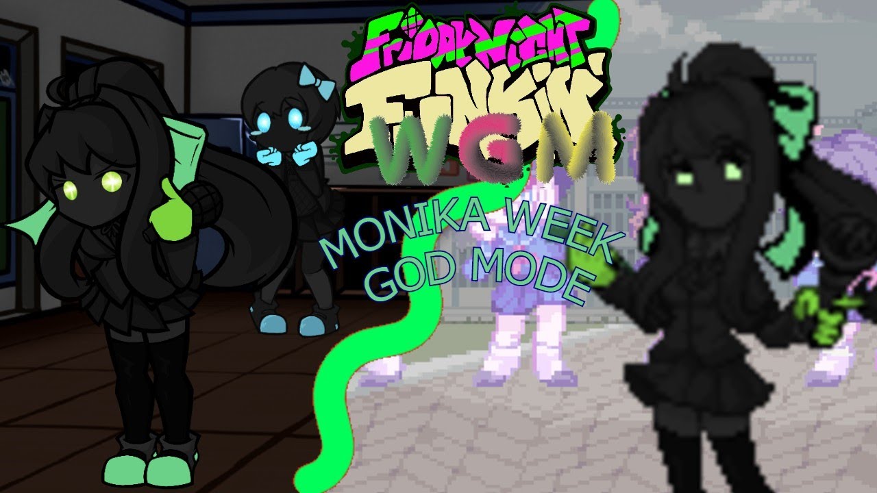 GLITCHER (MONIKA REMIX) GOD MODE FNF W.G.M. DDLC GOD MODE - YouTube