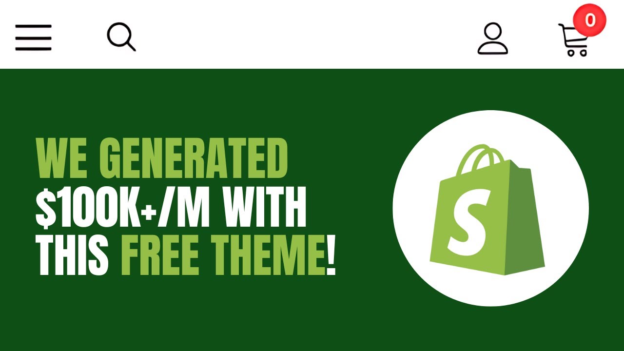 BEST Free Shopify Theme Setup (Generated $100K+ in Just 30 Days ...