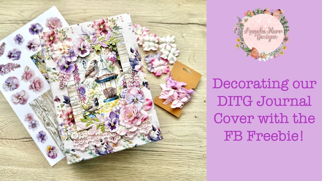 Decorating our DITG Journal Cover with a FREEBIE! - YouTube