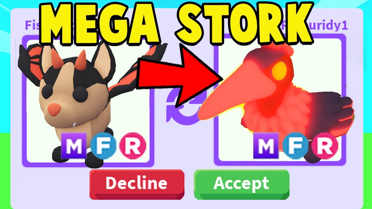 Trading for NEW MEGA STORK in Adopt Me! - YouTube