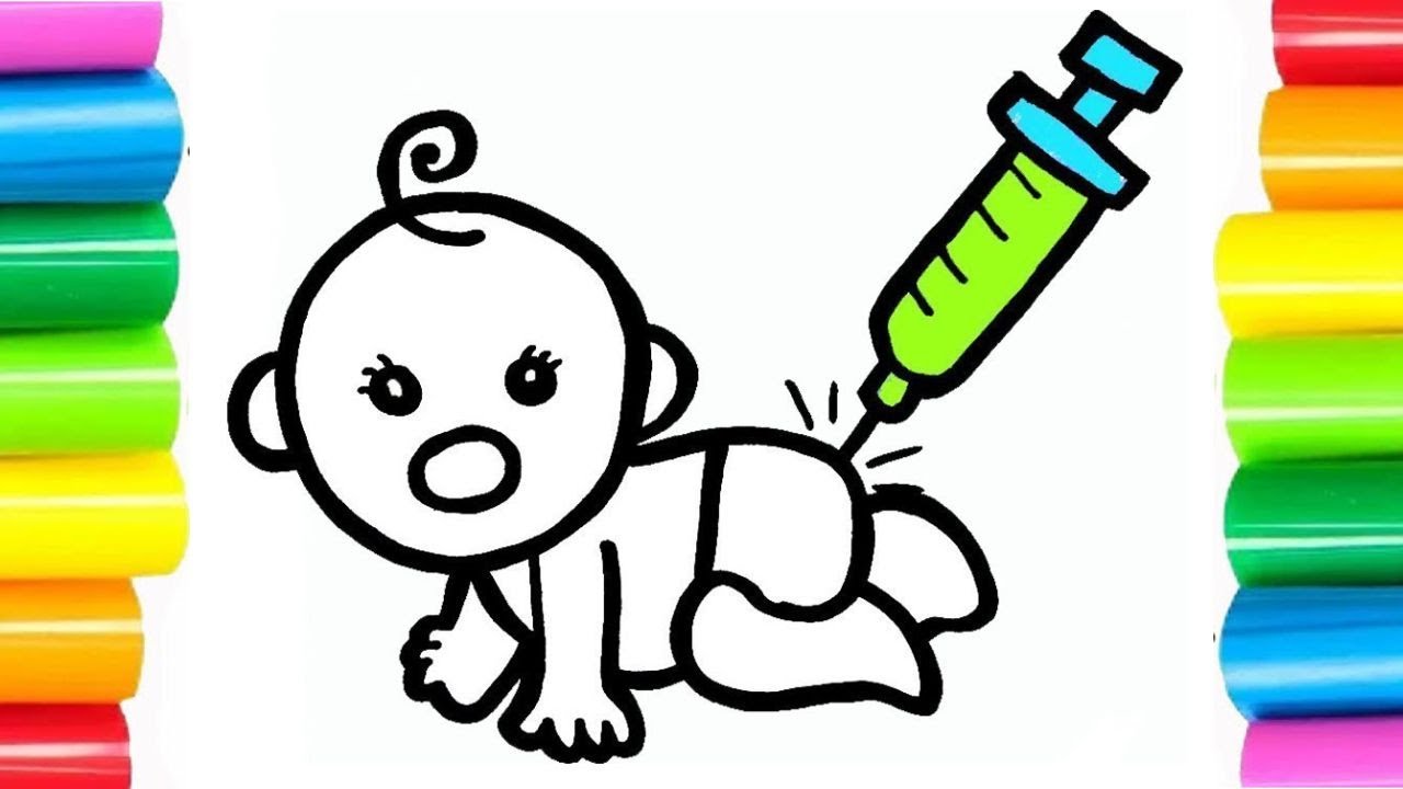 Bolalar uchun bola rasm chizish/ Drawing picture of a baby with song ...