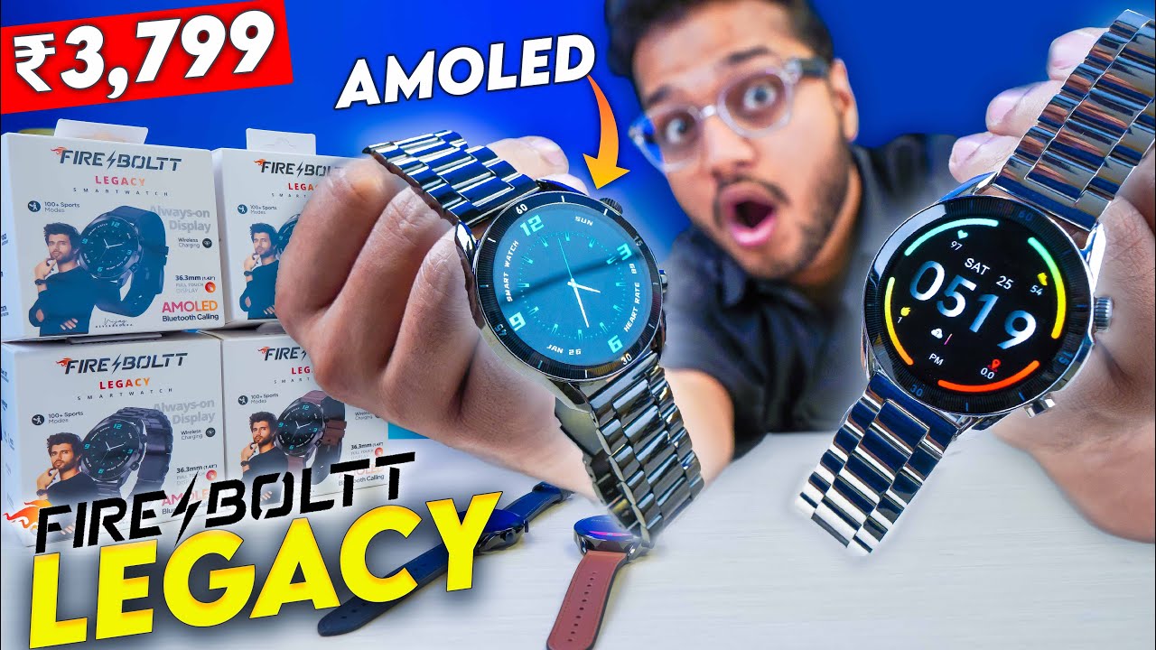 FireBoltt LEGACY Unboxing & Review, 🔥AMOLED 60 Hz Display😍 Bluetooth ...