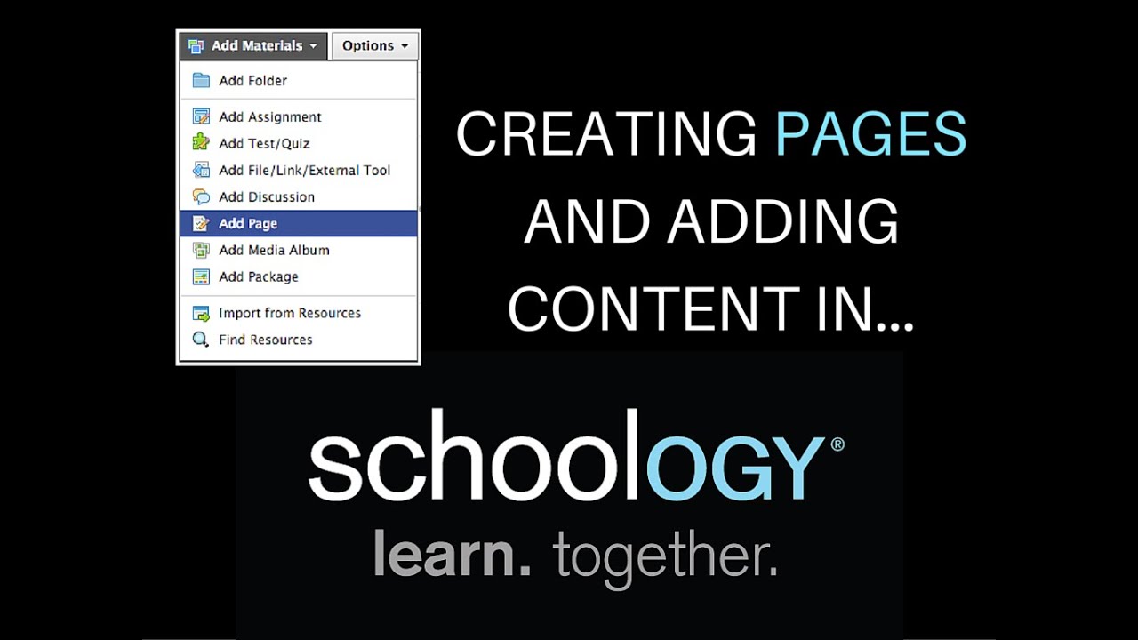 Schoology Page Creation Tutorial - YouTube