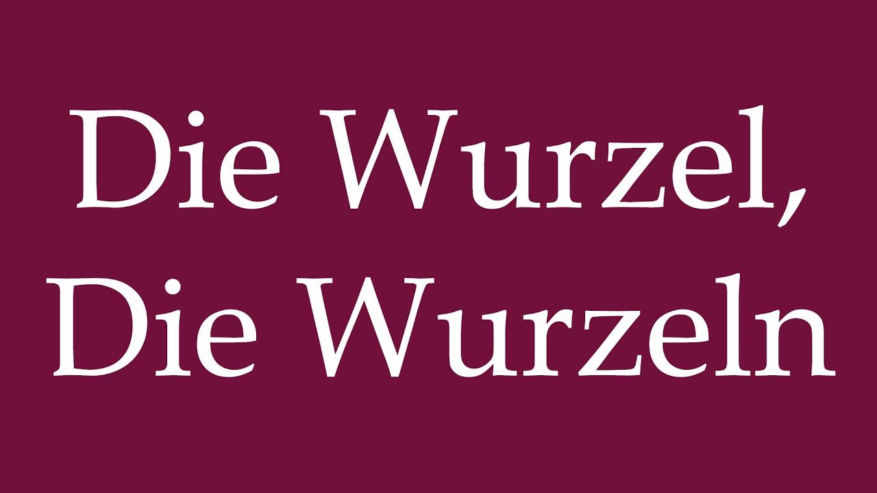 How to Pronounce ''Die Wurzel, Die Wurzeln'' (The Root, The Roots ...