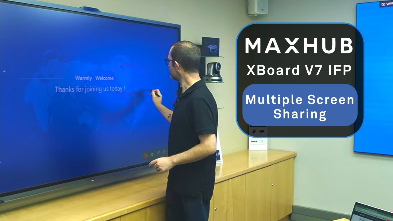 MAXHUB XBoard V7 IFP Multiple Screen Sharing - YouTube