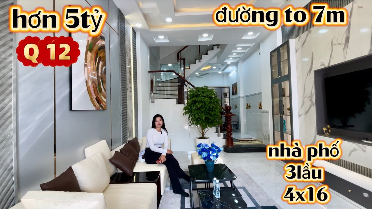 Chủ bán gấp nhà phố 3 lầu đường to xe hơi đậu trước cửa ngay Q12 - YouTube