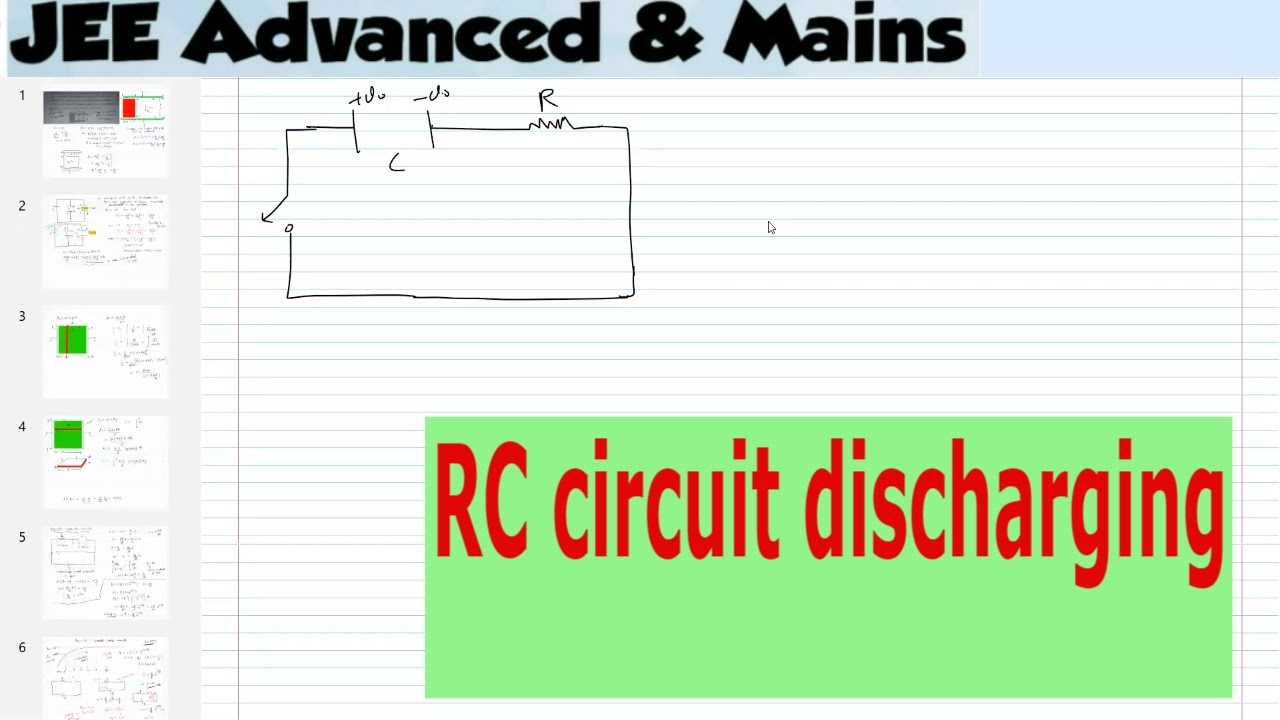 4) RC circuit | Discharging of a Capacitor | time constant of rc ...