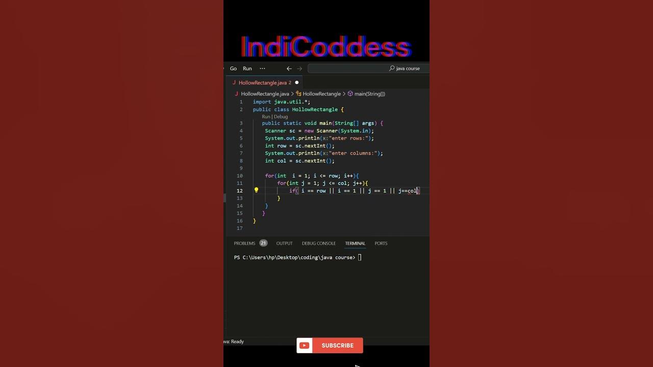 Q29print Hollow Rectangle In Java Programmingbasics Coding Programming Code Codingjourney
