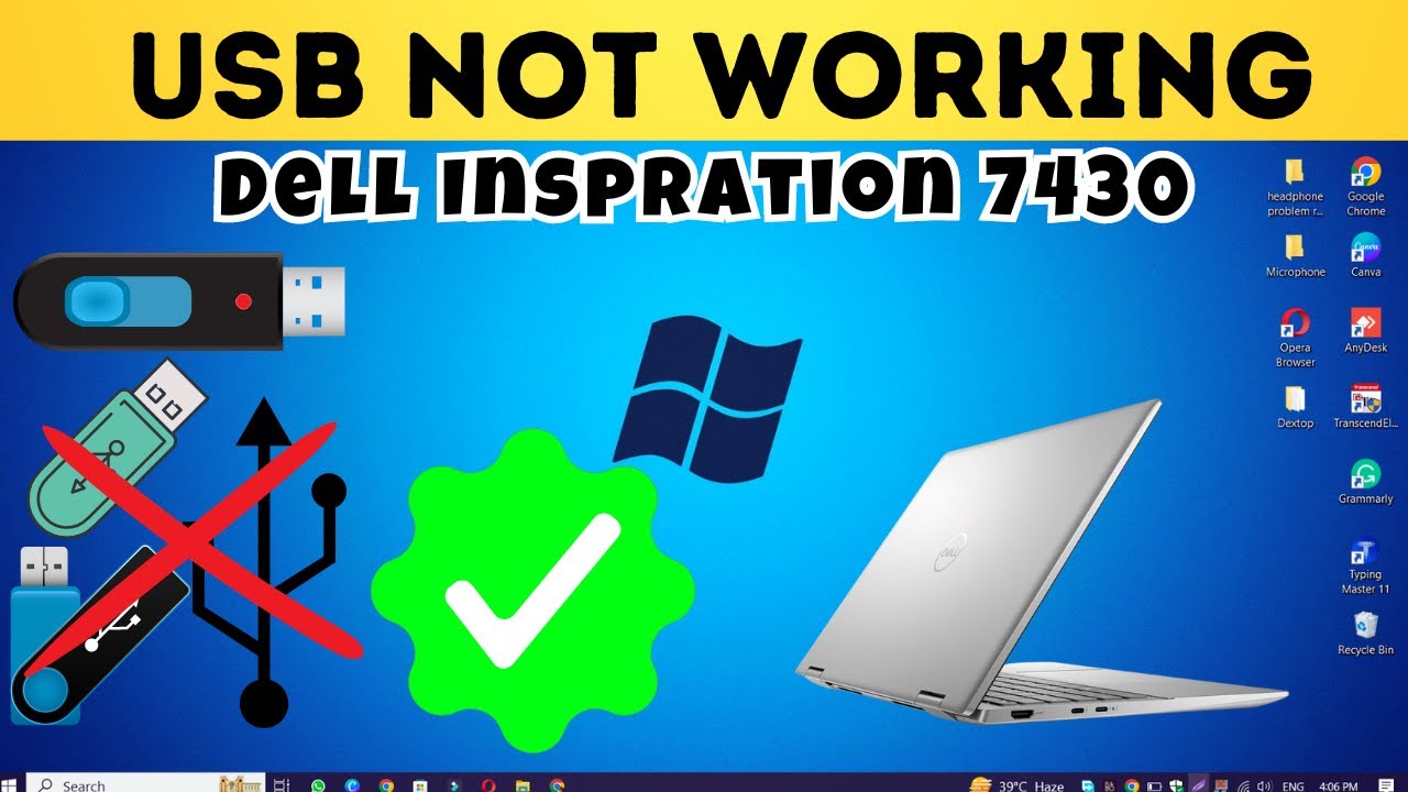 Dell Inspration 7430 USB Port Not Working - YouTube