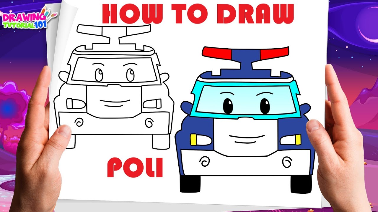 How To Draw Poli From Robocar Poli - YouTube
