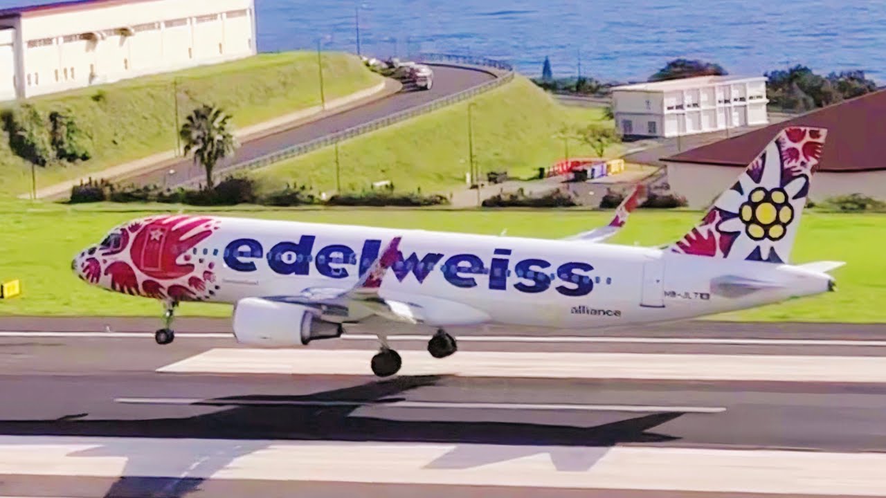 BEAUTIFUL EDELWEISS AIRBUS A320-214 HELP ALLIANCE LIVERY at MADEIRA ...