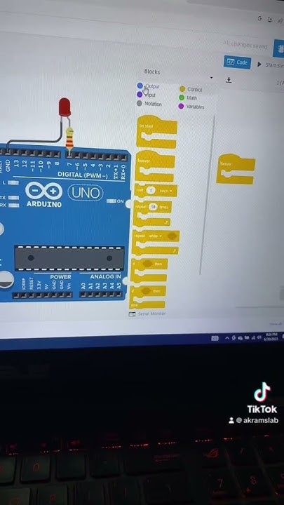 Arduino by blocks #akramslab #codingblocks - YouTube