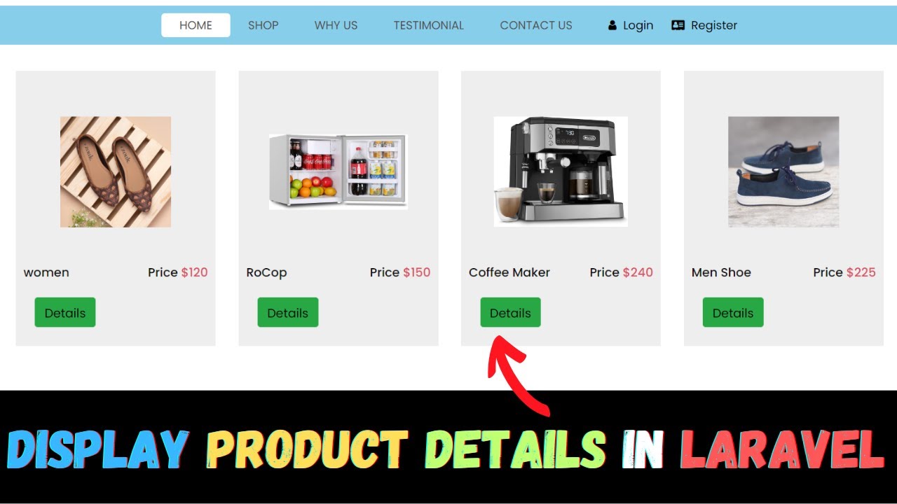 Display Product Details In Laravel Project Laravel E Ccommerce Project Tutorial Youtube