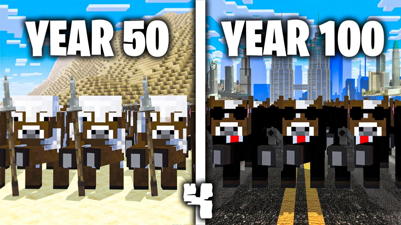 I Made 100 Cows Simulate 100 Years Of War 4 - YouTube