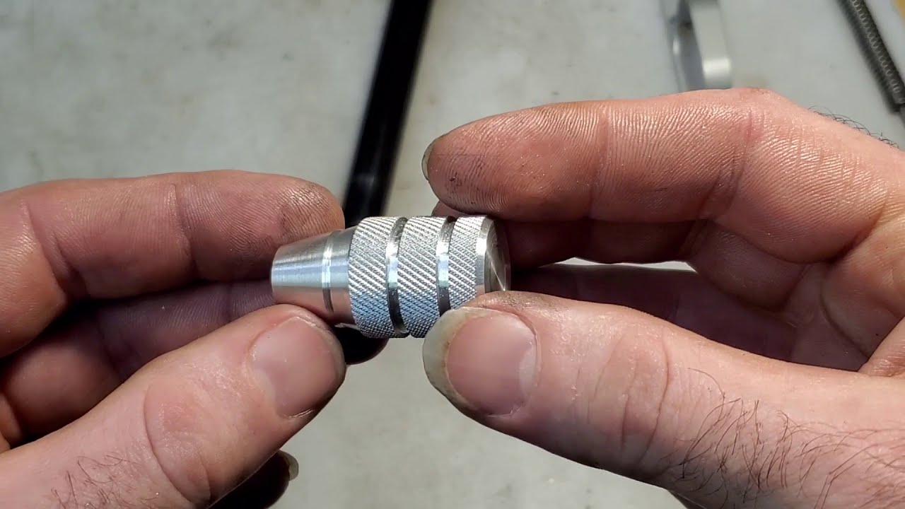 Threading for a bolt knob and making a custom knob. - YouTube