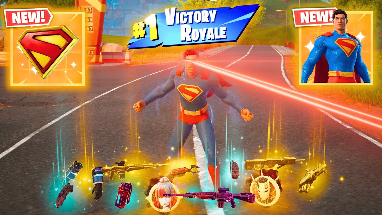 *SUPERMAN MYTHIC* ALL EXOTIC AND MYTHIC GUNS IN FORTNITE (NEW! Chapter ...