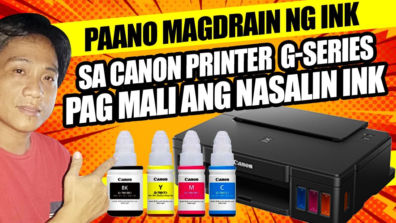 MALI NA SALIN INK CANON G1010/G2010/G3010/G4010 PAANO MAG DRAIN NG INK ...