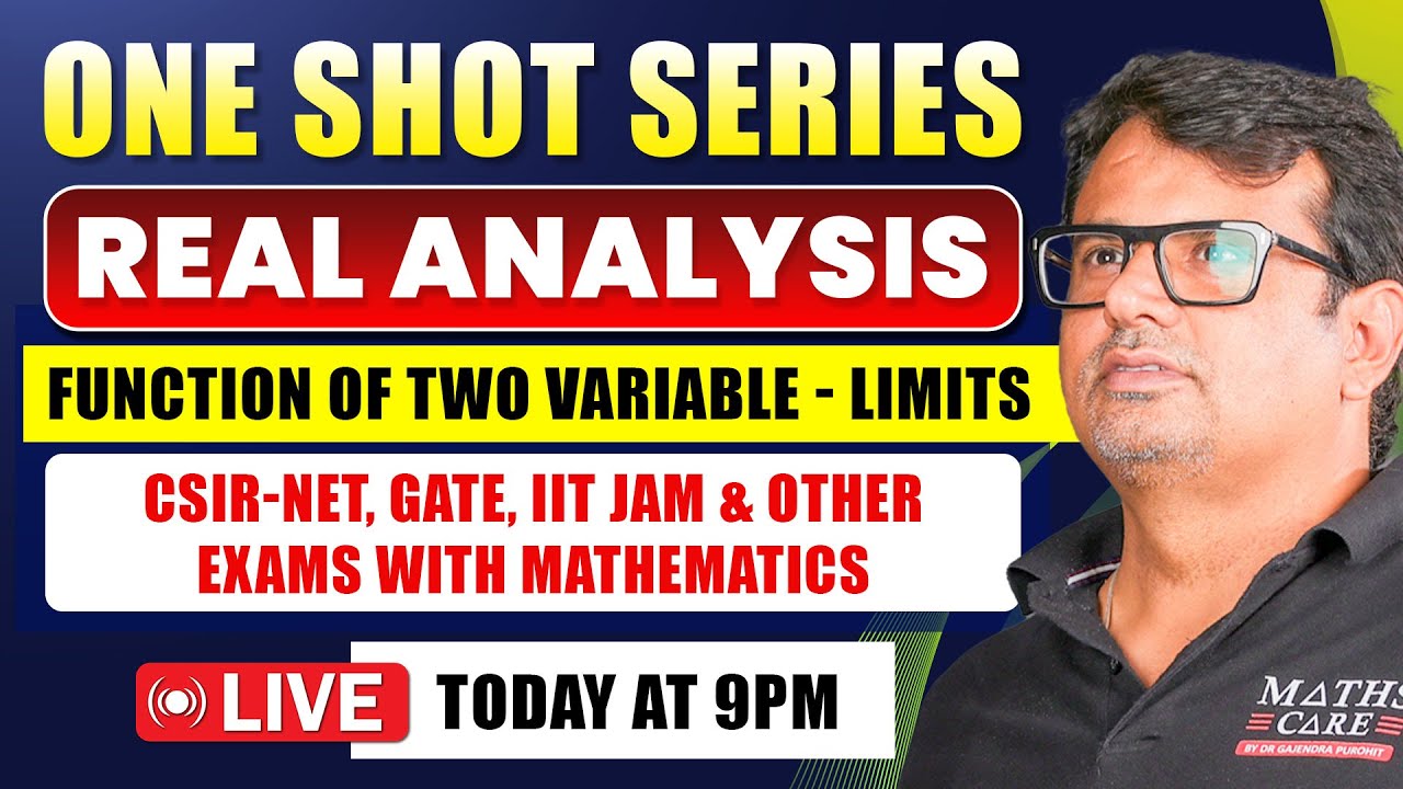 Real Analysis Function Of 2 Variable Limits For Csir Net Gate One Shot Series By Gp Sir