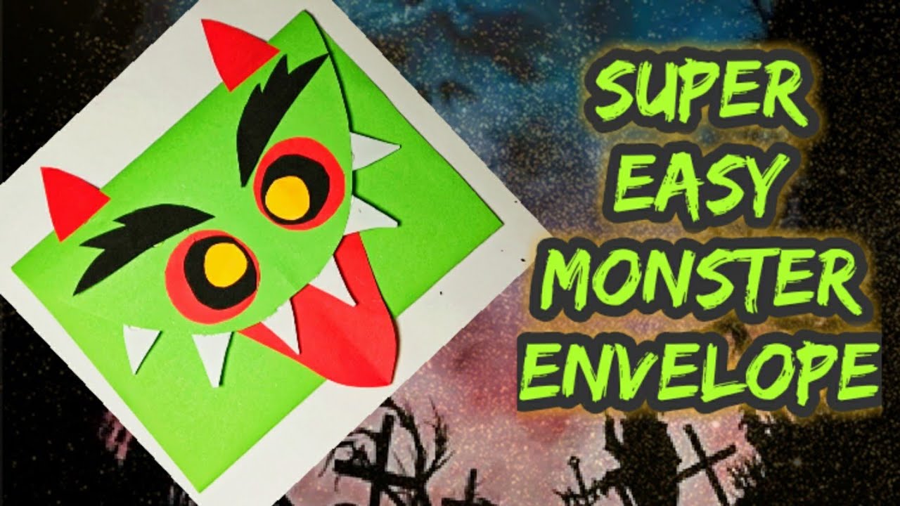Easy monster paper envelope.paper crafts for kids. - YouTube
