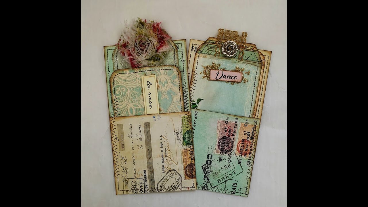 Antique French Cheque Floating Pockets & Ephemera - YouTube