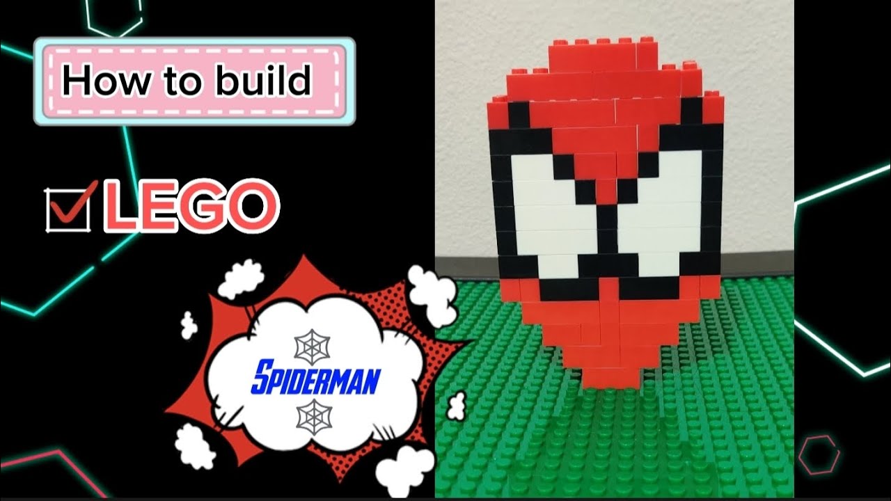How to Build a LEGO Spiderman Mask || Lego Building instructions Step ...