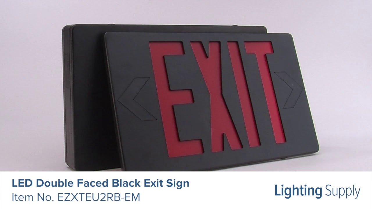 Best Lighting Products LED Double Faced Black Exit Sign (EZXTEU2RB-EM ...