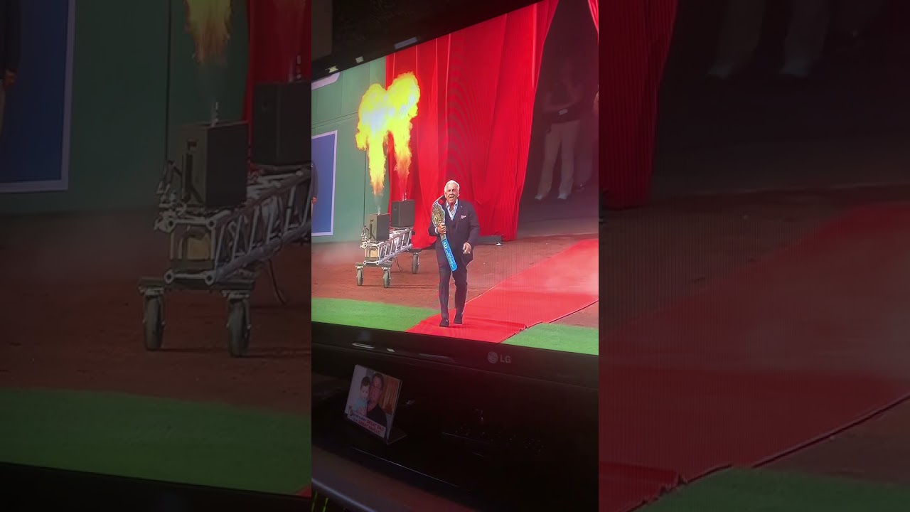 Rick Flair walking onto Fenway for Dustin Pedrioa!! - YouTube