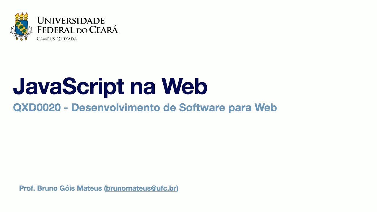 Aula 07 - JavaScript na Web - Introdução - YouTube