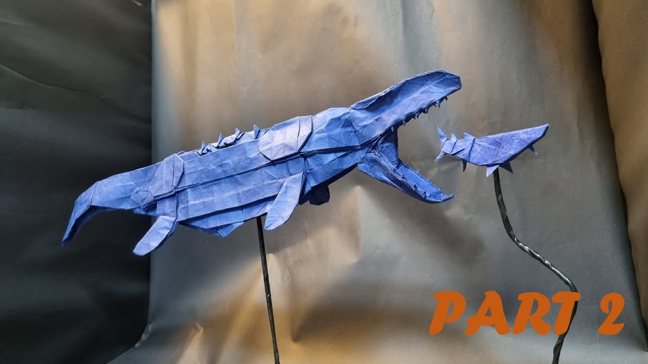 Origami Mosasaurus tutorial (Junha Park) part 2 - YouTube