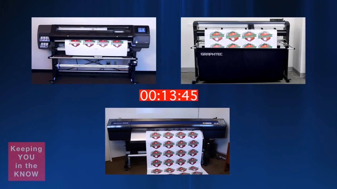 HP 360 Latex y Graphtec FC8600-130 vs Roland SolJet 4 XR-640 - YouTube