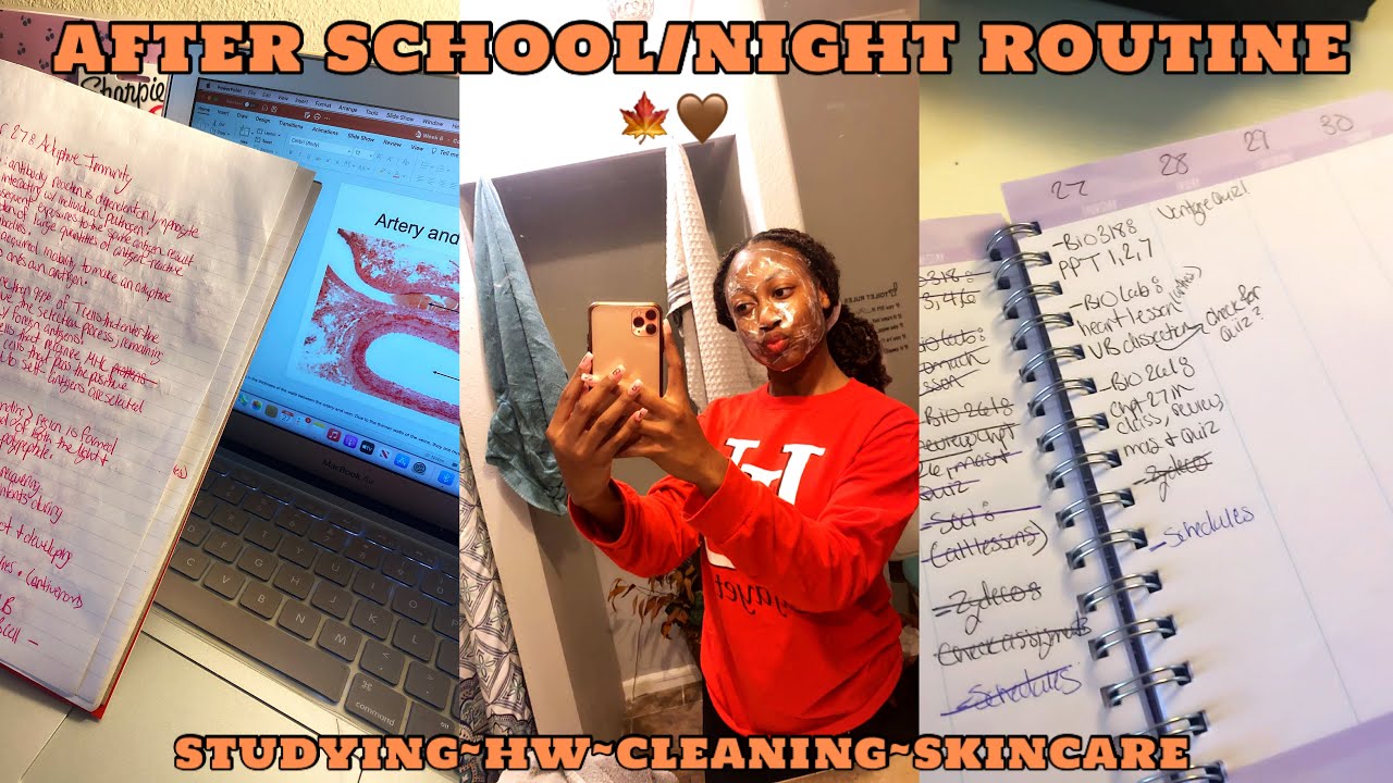 FALL AFTER SCHOOL/ NIGHT ROUTINE! |Homework,cleaning,skin care| - YouTube