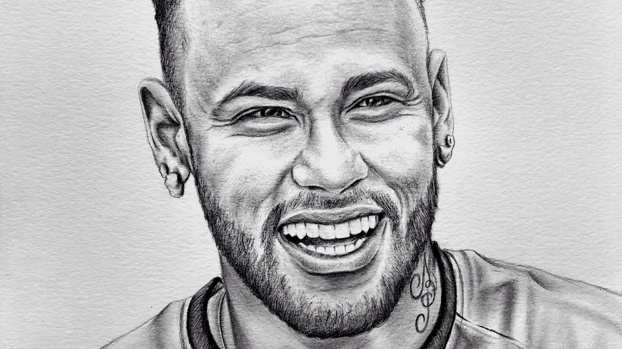 Portrait Demonstration (Neymar) Timelapse #pencildrawing #pencilsketch ...