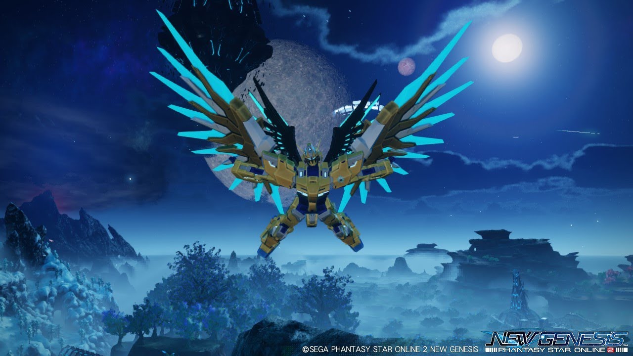 PSO2 New Genesis Gunner Class Using Launcher weapon in Gundam Gameplay ...