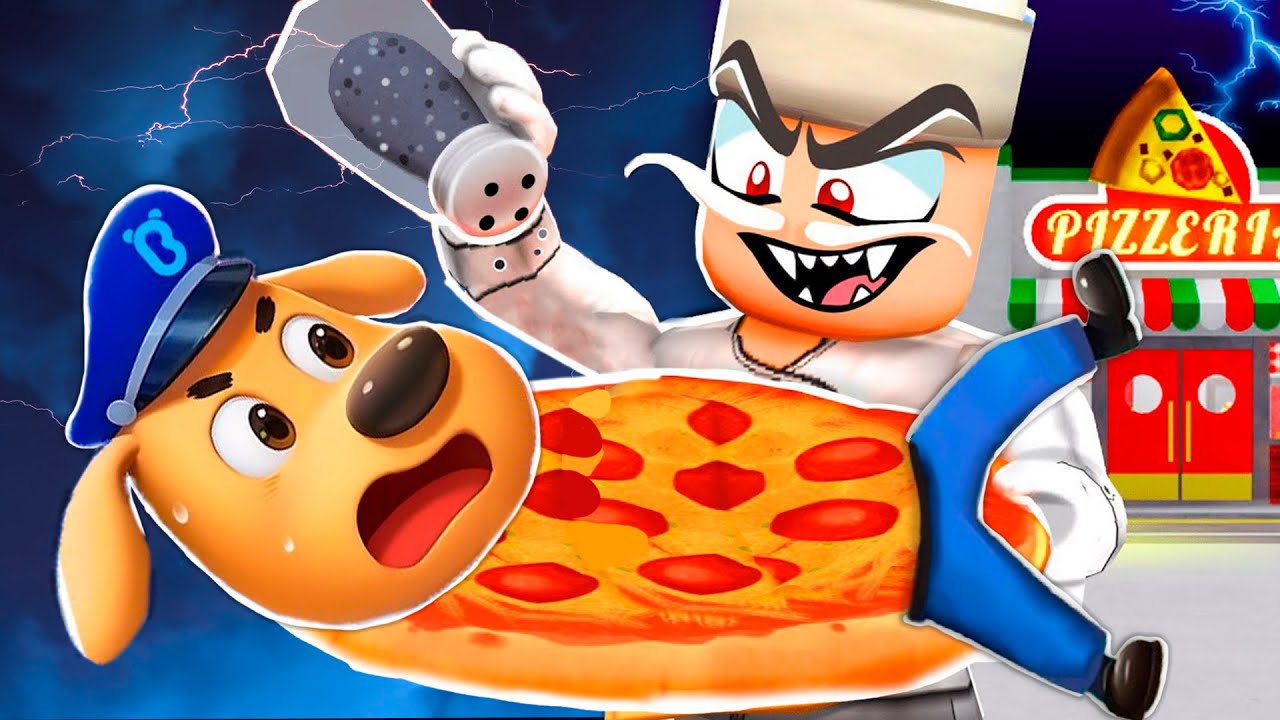 Sheriff Labrador & Dobie Escape PAPA PIZZA'S PIZZERIA! - YouTube