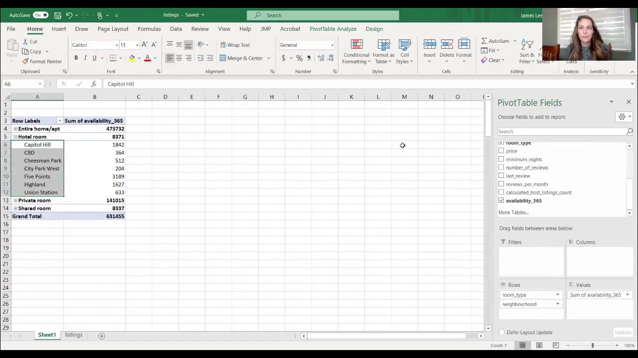 Excel Pivot Table - Expand And Collapse Data - Youtube