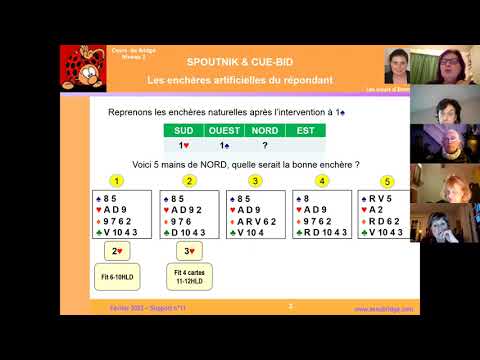 Les enchères du répondant après une intervention - cue-bid et spoutnik ...