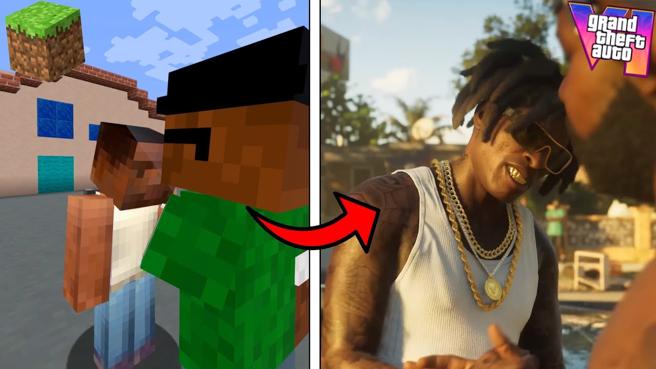 GTA 6 trailer in Minecraft - YouTube