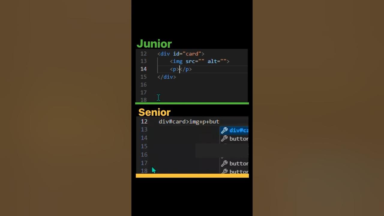 Junior Vs Senior Frontend developer 💻 #programming#javascript#html#coding #css#html5# ...