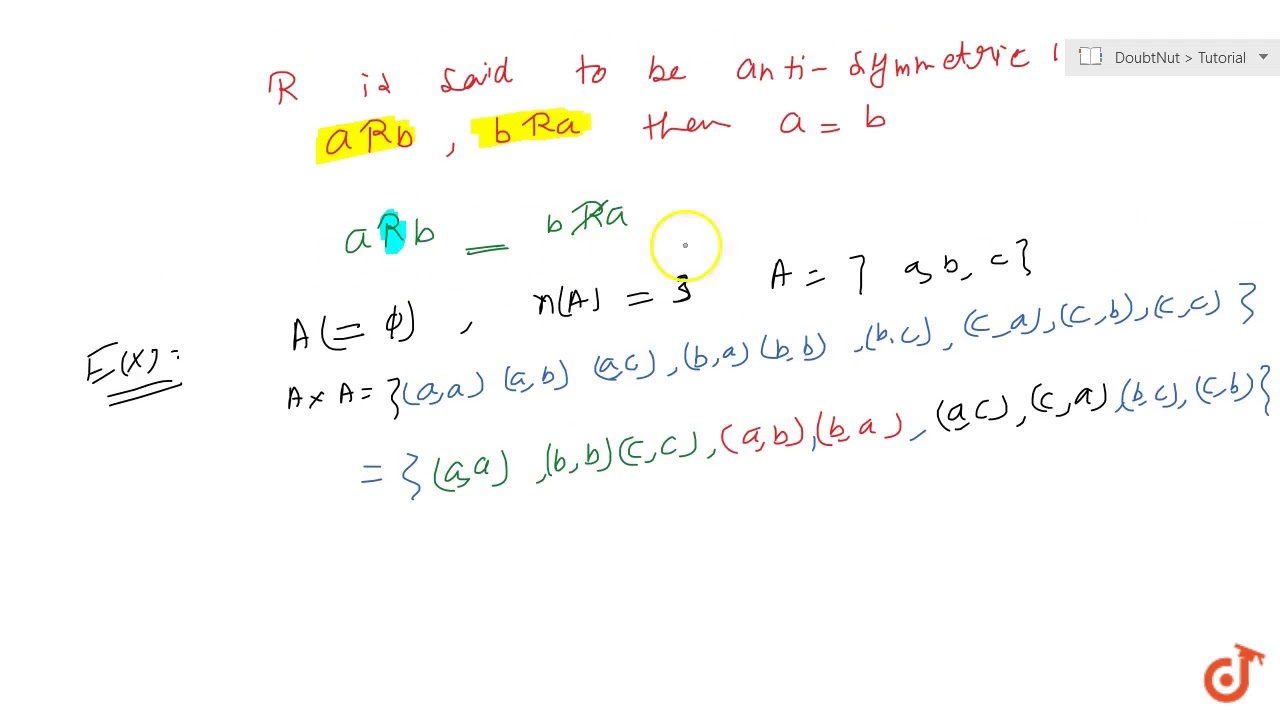 No. of anti symmetric Relation - YouTube