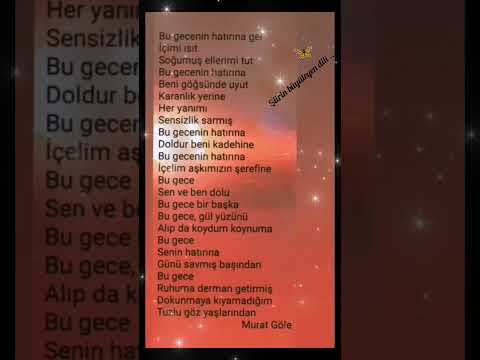 Şiirin Büyüleyen Dili/Murat Göle -Bu Gecenin Hatırına / Bir Elmanın Diğer Yarısı