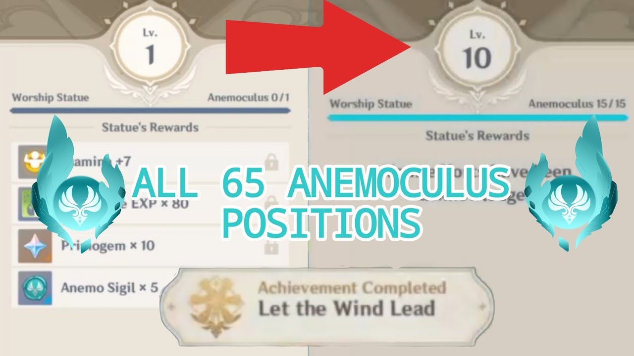 Anemoculus all 65 positions. Genshin impact tutorial ITA #2. - YouTube